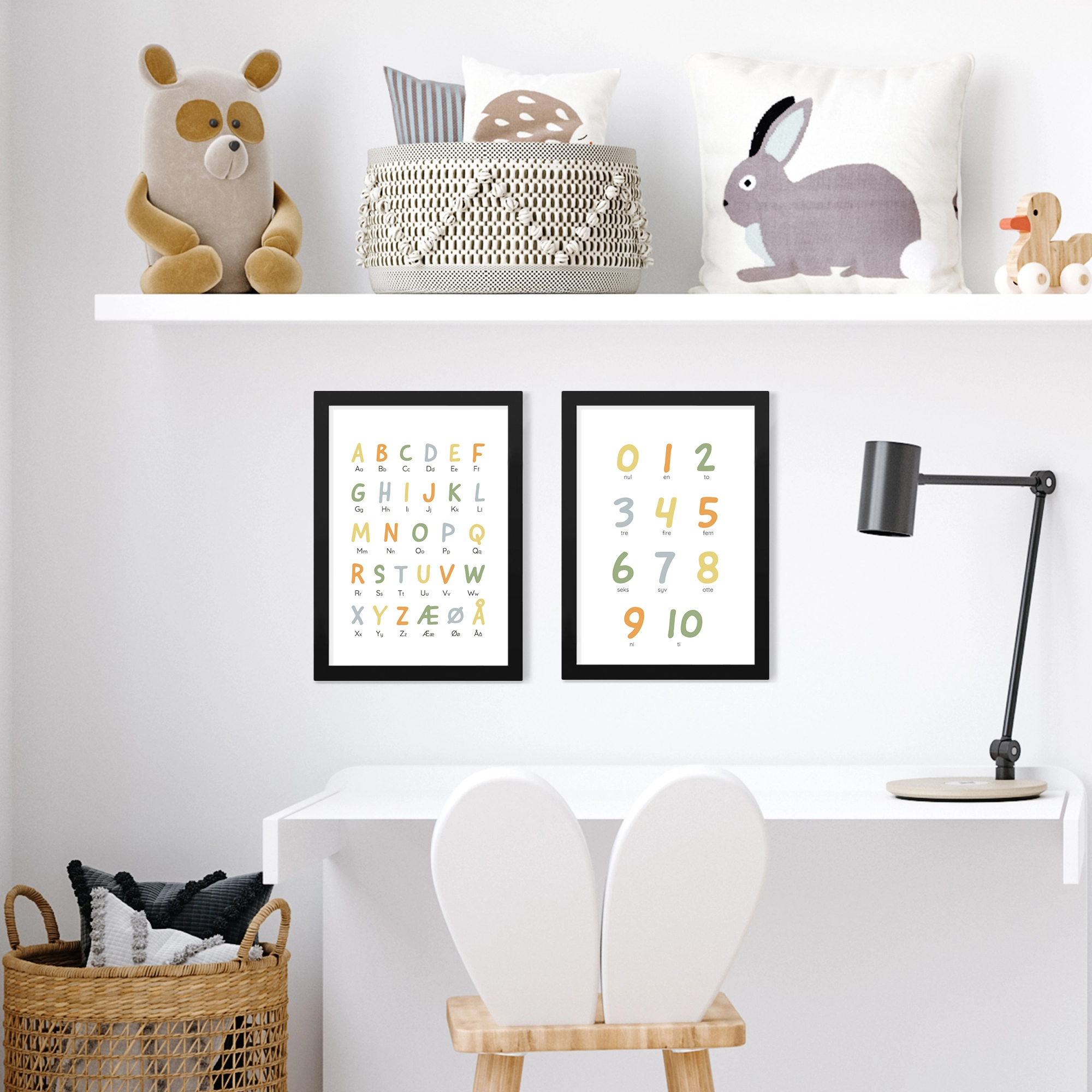 Lærerige plakater med alfabetet og tal | Pædagogiske plakater